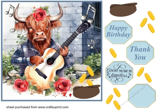 Highland Busker card front 7 - CUP1232621_659 | Craftsuprint