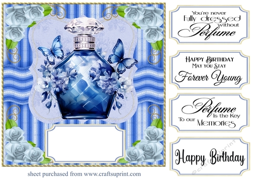 Blue perfume bottle card front 5 - CUP1233189_659 | Craftsuprint