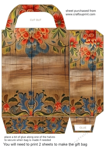 Wooden folk art gift bag 26 - CUP1234489_659 | Craftsuprint