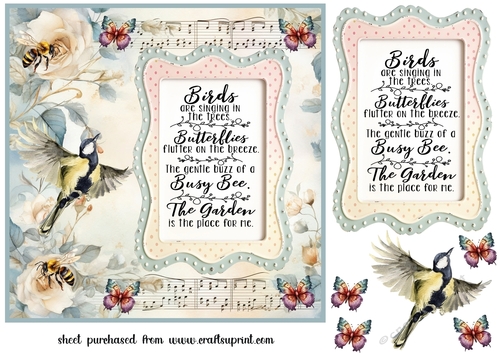 Birds are singing card front - CUP1239811_659 | Craftsuprint