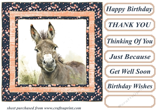 The happy donkey card front 5 - CUP1240054_659 | Craftsuprint