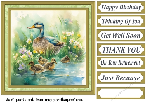 Framed ducks card front 1 - CUP1240848_659 | Craftsuprint