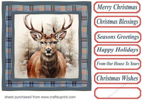 Elegant Christmas stag card front 2 - CUP1240965_659 | Craftsuprint