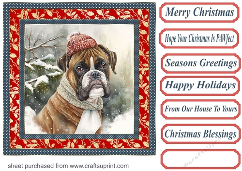 Christmas boxer card front 6 - CUP1241286_659 | Craftsuprint