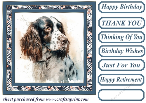 Springer Spaniel card front 9 - CUP1242145_659 | Craftsuprint