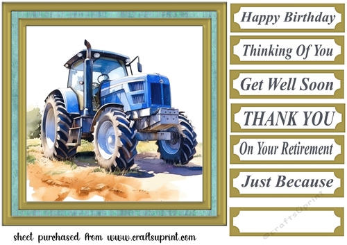 Framed tractor card front 1 - CUP1242257_659 | Craftsuprint