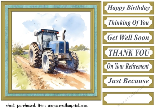 Framed tractor card front 7 - CUP1242264_659 | Craftsuprint