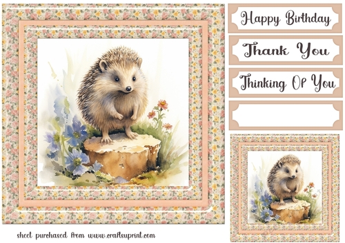 Hedgehog card front 7 - CUP1242999_659 | Craftsuprint