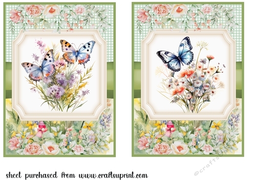 2 Floral butterfly card fronts(5x7 aprox) 2 - CUP1244405_659 | Craftsuprint