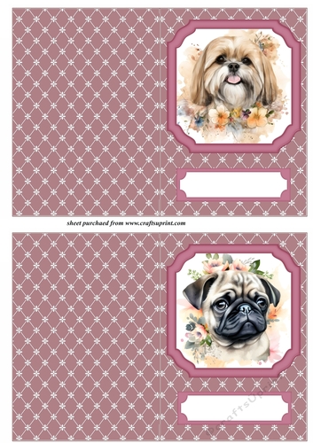 2 Pink floral pup notelets 7 - CUP1245685_659 | Craftsuprint
