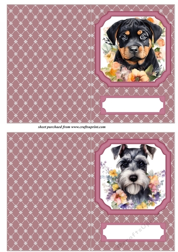 2 Pink floral pup notelets 8 - CUP1245686_659 | Craftsuprint
