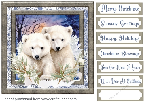 Framed winter animals card front 2 - CUP1245964_659 | Craftsuprint