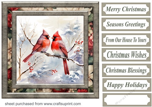 Winter cardinal card front 4 - CUP1247160_659 | Craftsuprint