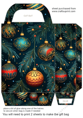 Traditional themed Christmas gift bag 9 - CUP1249680_659 | Craftsuprint
