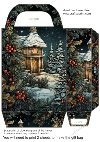 Traditional themed Christmas gift bag 12 - CUP1249683_659 | Craftsuprint