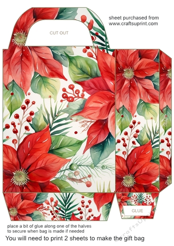 Christmas floral gift bag 12 - CUP1250752_659 | Craftsuprint