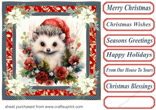 Christmas animals card front 6 - CUP1251543_659 | Craftsuprint