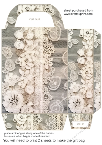 Antique lace gift bag 14 - CUP1256135_659 | Craftsuprint