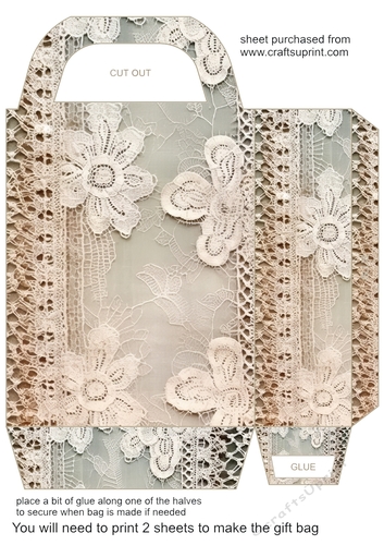 Antique lace gift bag 16 - CUP1256137_659 | Craftsuprint