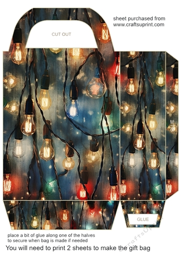 Christmas lights gift bag 1 - CUP1257121_659 | Craftsuprint