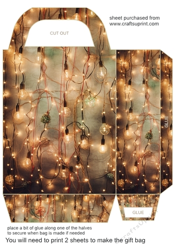 Christmas lights gift bag 3 - CUP1257123_659 | Craftsuprint