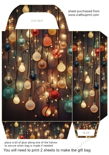 Christmas lights gift bag 4 - CUP1257124_659 | Craftsuprint