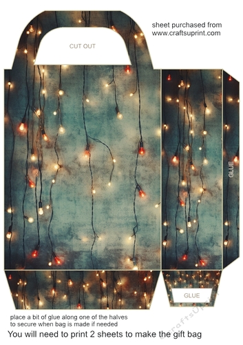 Christmas lights gift bag 5 - CUP1257125_659 | Craftsuprint