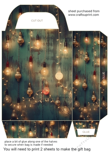 Christmas lights gift bag 8 - CUP1257128_659 | Craftsuprint