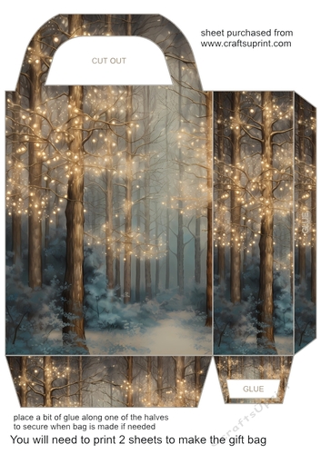 Christmas forest gift bag 1 - CUP1257525_659 | Craftsuprint