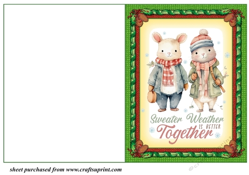 Sweater weather cut and fold card - CUP1258155_659 | Craftsuprint