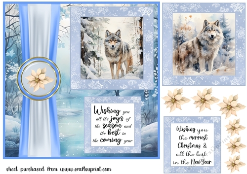 Winter wolf card front 3 - CUP1259617_659 | Craftsuprint