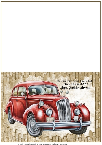 Classic car cut and fold card 5 - CUP1259639_659 | Craftsuprint