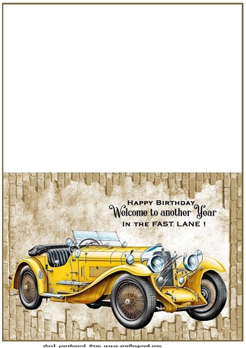 Classic car cut and fold card 6 - CUP1259640_659 | Craftsuprint