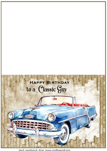 Classic car cut and fold card 9 - CUP1259643_659 | Craftsuprint