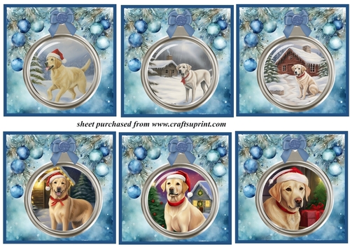 6 Christmas Labrador bauble toppers 2 - CUP1262209_659 | Craftsuprint