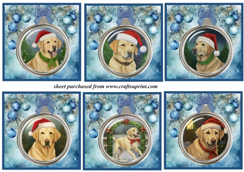 6 Christmas Labrador bauble toppers 3 - CUP1262210_659 | Craftsuprint