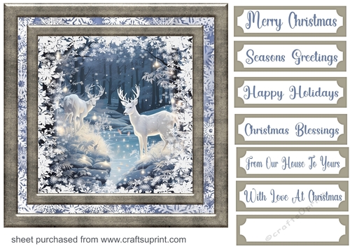 White Christmas forest animals card front 7 - CUP1264197_659 | Craftsuprint