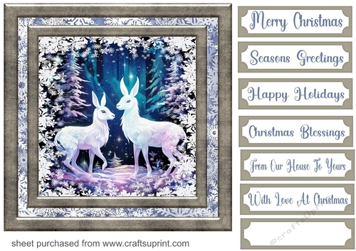 White Christmas forest animals card front 8 - CUP1264198_659 | Craftsuprint