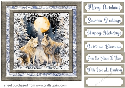 Christmas wolves in forest card front 1 - CUP1264293_659 | Craftsuprint