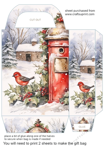 Christmas themed gift bag (N1) - CUP1270267_659 | Craftsuprint