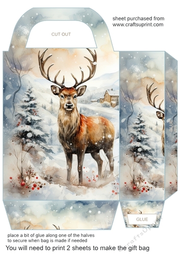 Christmas themed gift bag (N3) - CUP1270269_659 | Craftsuprint