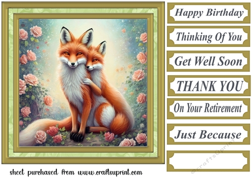 Floral fox card front 4 - CUP1271730_659 | Craftsuprint