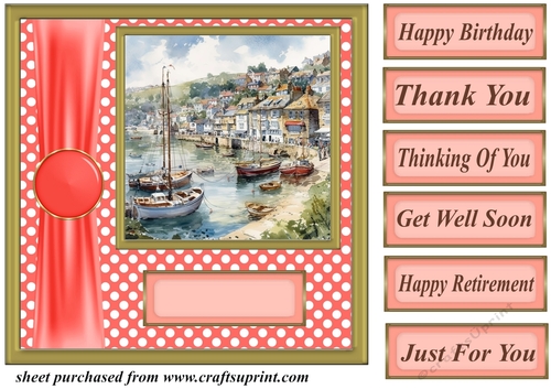 Harbor scene card front 8 - CUP1274122_659 | Craftsuprint