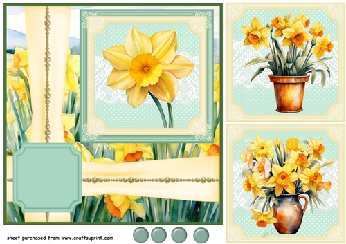 Framed daffodil card front 3 - CUP1275118_659 | Craftsuprint