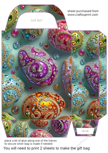Jeweled Easter egg gift bag 12 - CUP1276151_659 | Craftsuprint