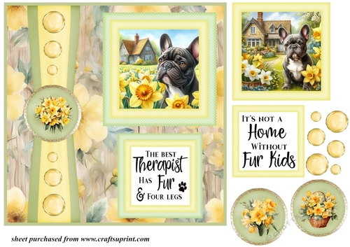 Frenchie 2 Panel card front 1 - CUP1283023_659 | Craftsuprint