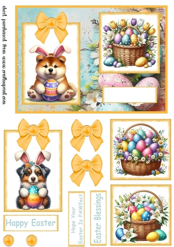 Easter pup card front 1 - CUP1285327_659 | Craftsuprint