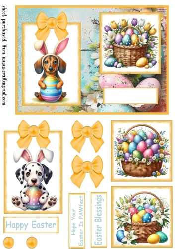 Easter pup card front 7 - CUP1285333_659 | Craftsuprint