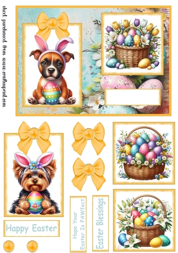 Easter pup card front 15 - CUP1285341_659 | Craftsuprint