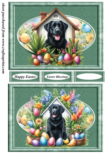 2 Black Easter pup card fronts 2 - CUP1286772_659 | Craftsuprint